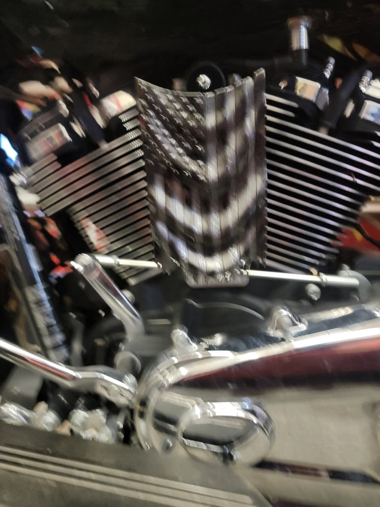Draped American flag horn cover – Brock Black Customs