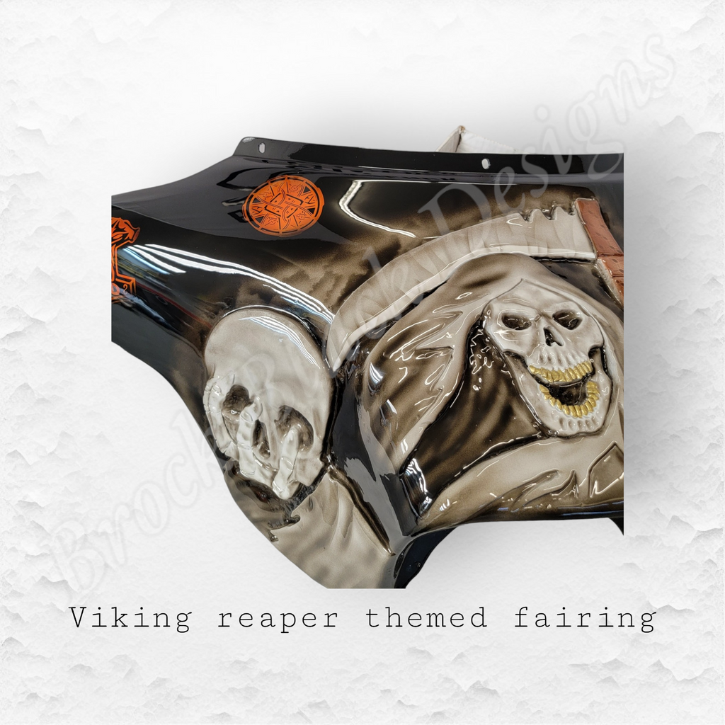 Grim Reaper Viking themed fairing – Brock Black Customs