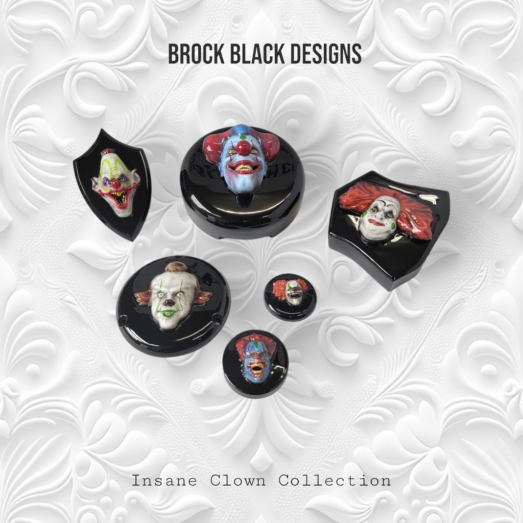 Clown themed derby and points cover – Brock Black Customs