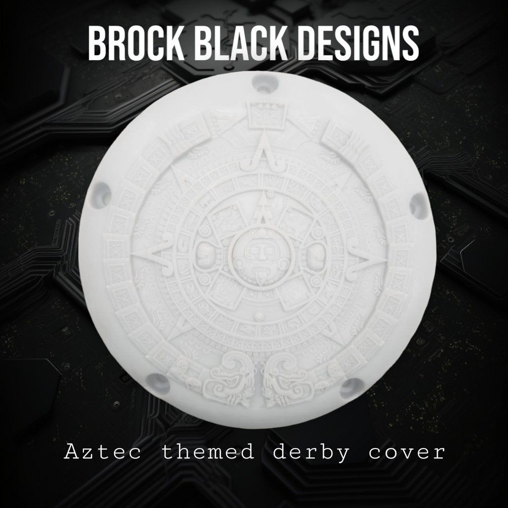 3D Aztec themed derby cover – Brock Black Customs