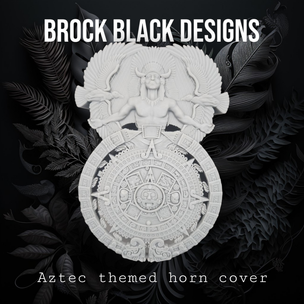 Aztec themed side-mounted horn cover – Brock Black Customs