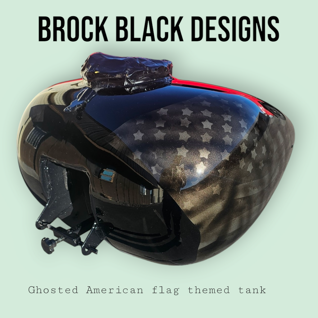 Ghosted American flag themed tank – Brock Black Customs