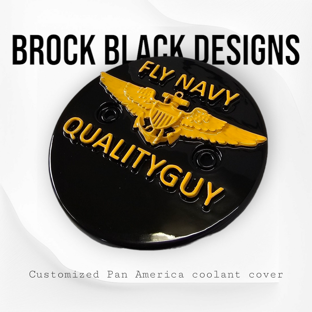 Pan America 1250 customized coolant cover – Brock Black Customs