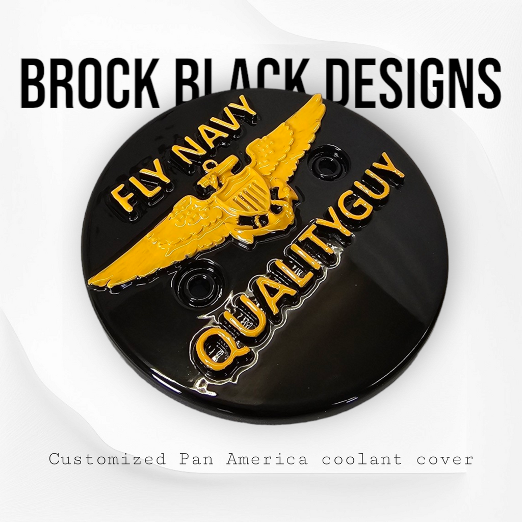 Pan America 1250 customized coolant cover – Brock Black Customs