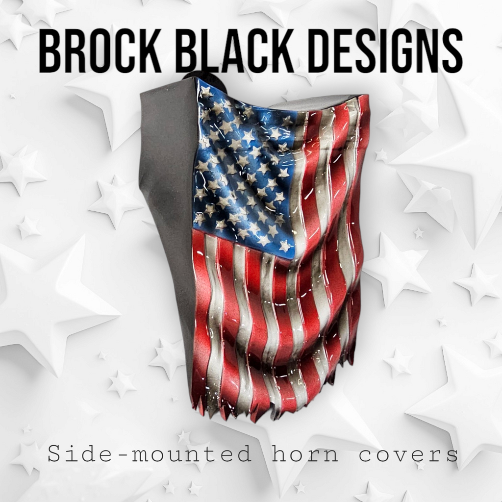 Draped American flag horn cover – Brock Black Designs