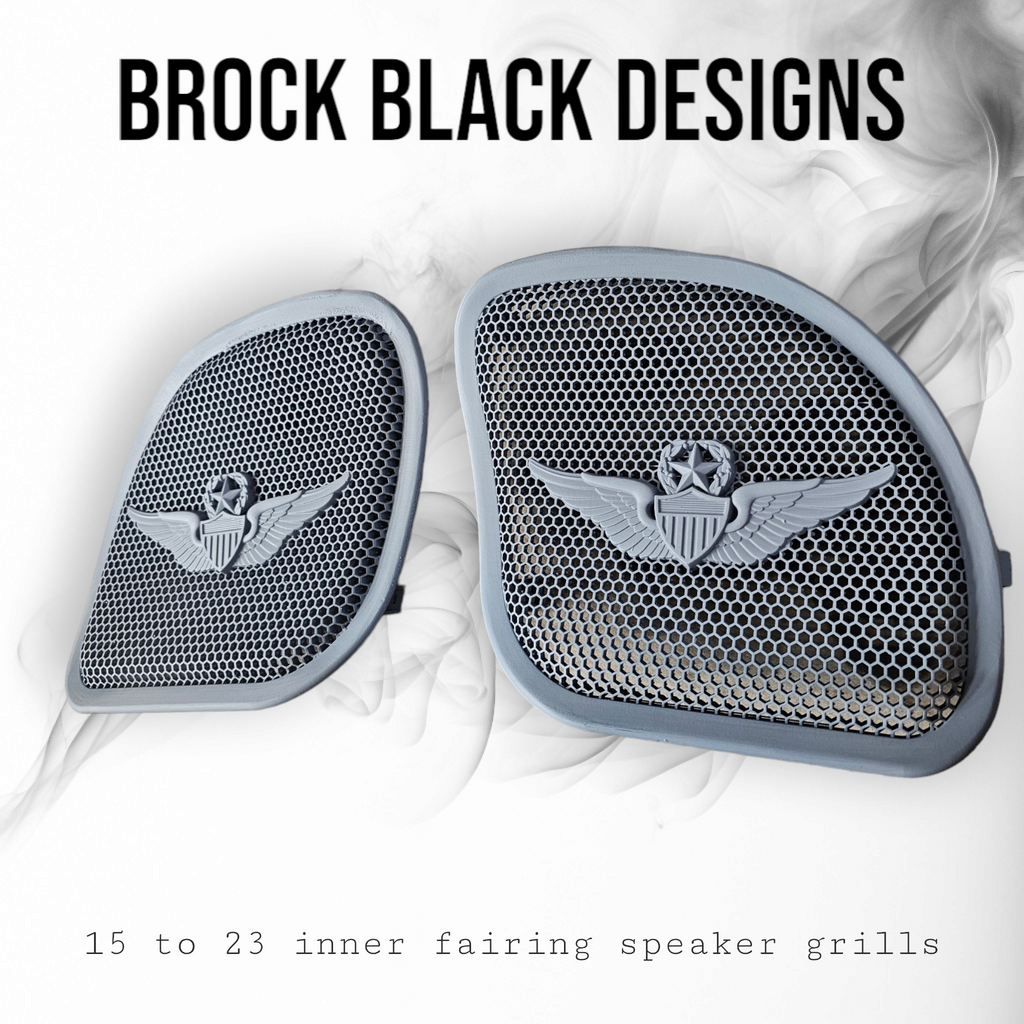 98-2024 Road Glide 3D US Army Master chief wings seal speakers grill c – Brock Black Customs