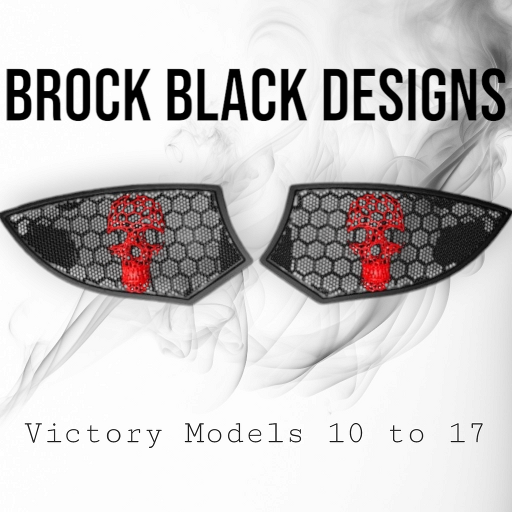 Webbed skull inner fairing Victory grills – Brock Black Customs