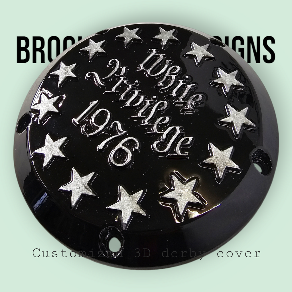 White privilege derby cover – Brock Black Customs