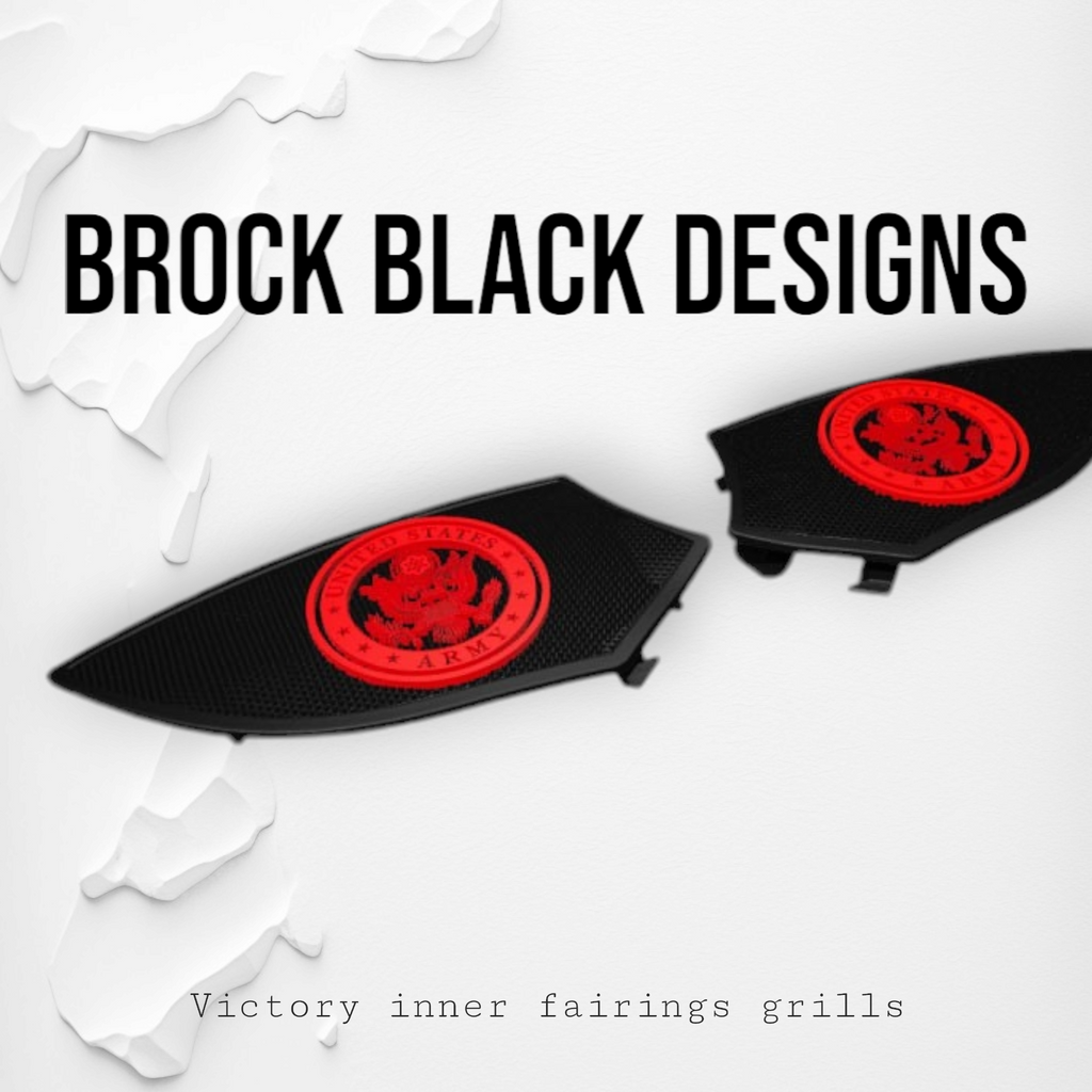 Army seal inner fairing Victory grills – Brock Black Customs