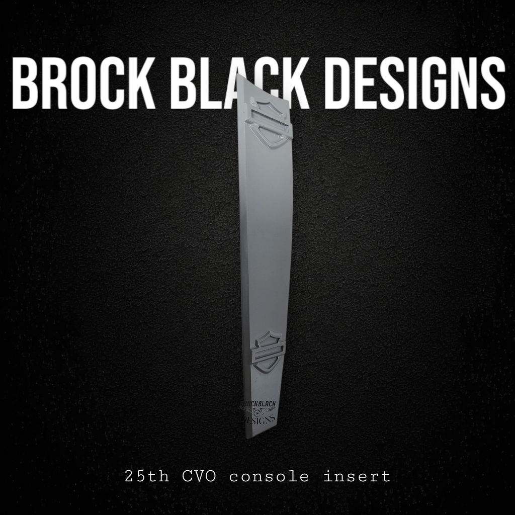 25th CVO console insert 3D double shield – Brock Black Customs