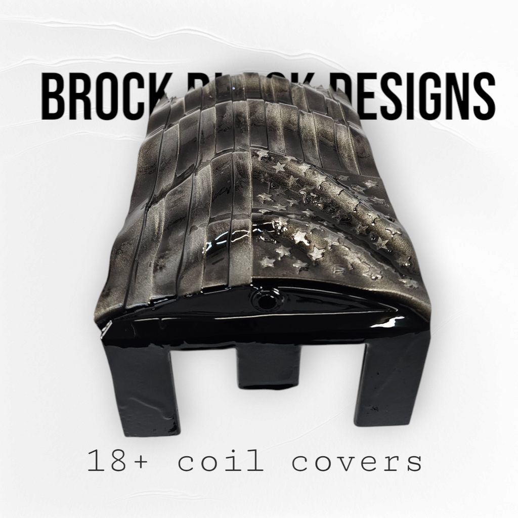 Draped American flag coil cover – Brock Black Customs