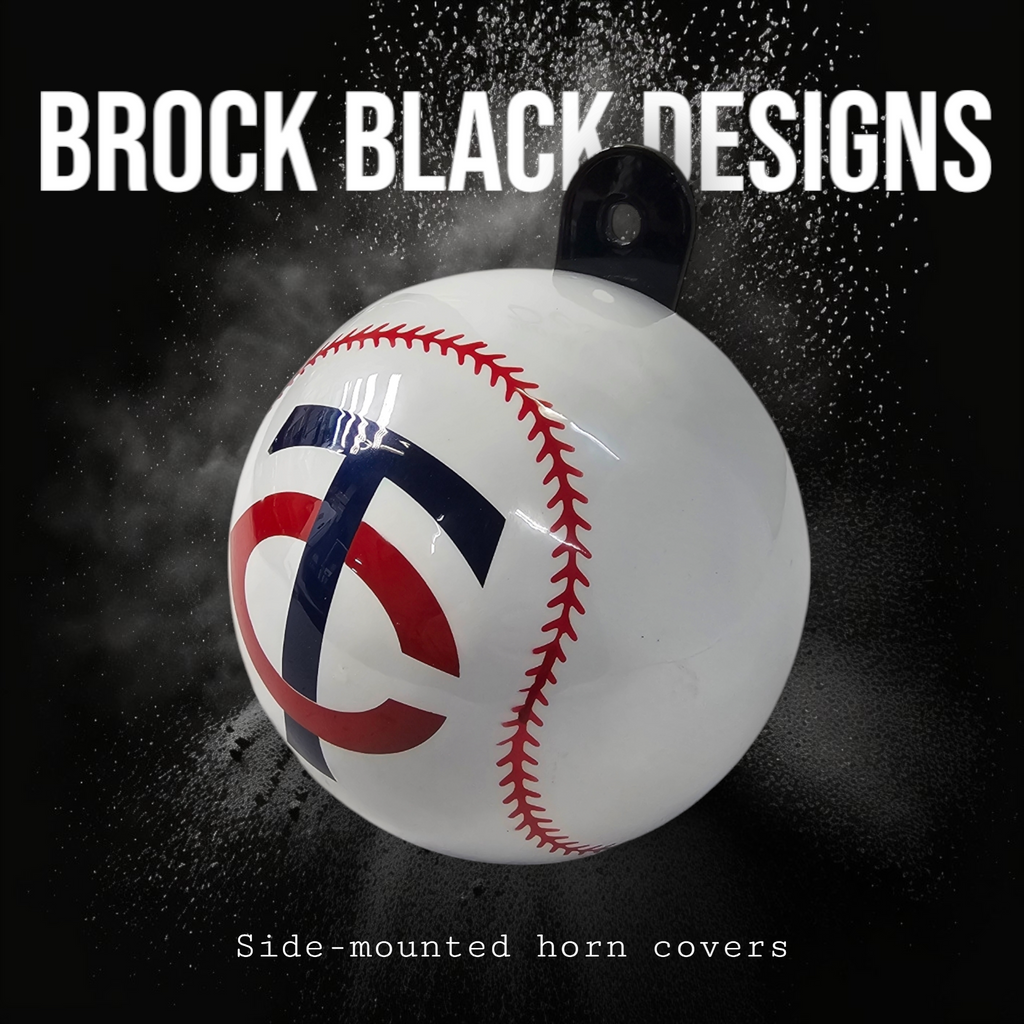 3D baseball themed horn cover – Brock Black Customs