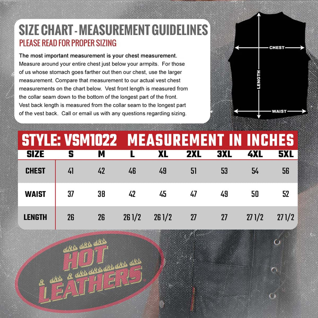 Hot Leathers VSM1022 Men's Motorcycle Black 'Conceal and Carry' Leathe ...