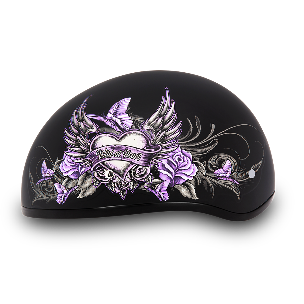 DOT Approved Daytona Motorcycle Half Face Helmet - Skull Cap Graphics ...