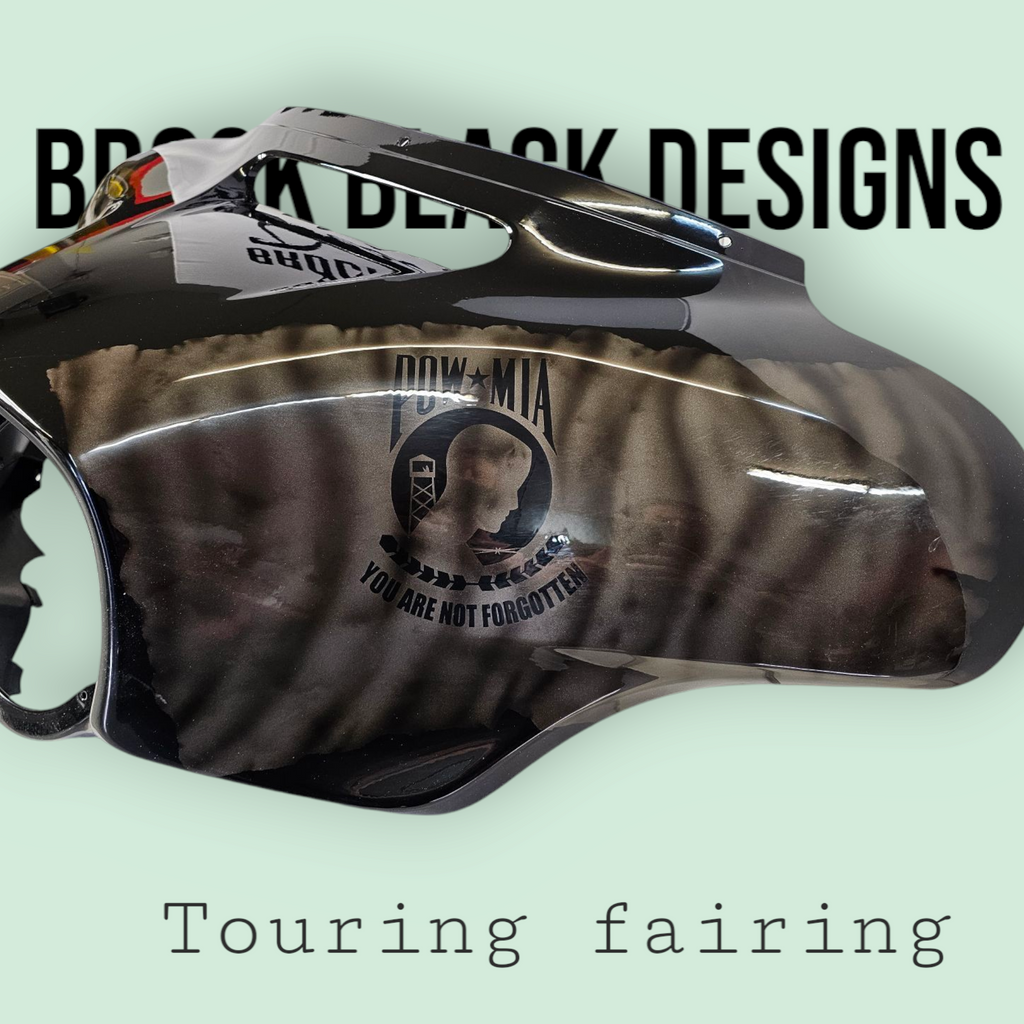 Pow Mia and American Flag fairing batwing – Brock Black Customs
