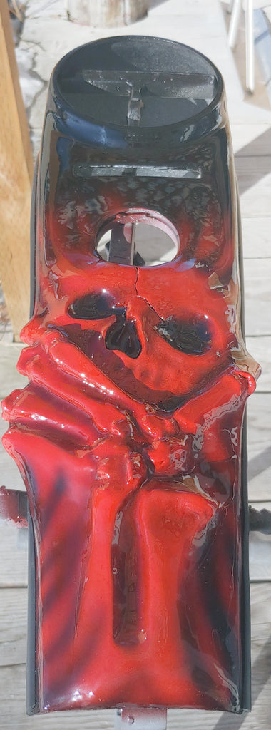 Harley Davidson softail console with 3D skull theme – Brock Black Customs