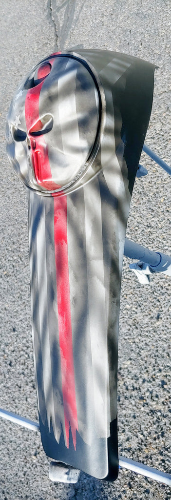 Firefighter themed Punisher Harley console – Brock Black Customs