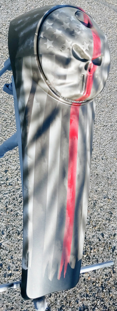 Firefighter themed Punisher Harley console – Brock Black Customs