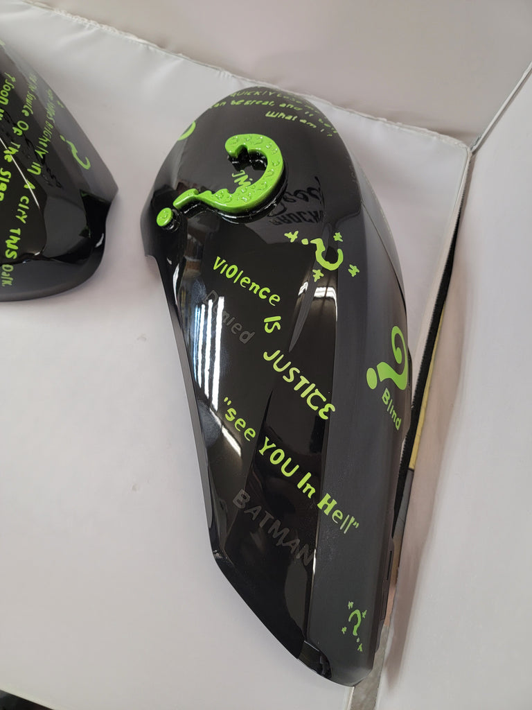 Indian tank cover shrouds Riddler theme – Brock Black Customs