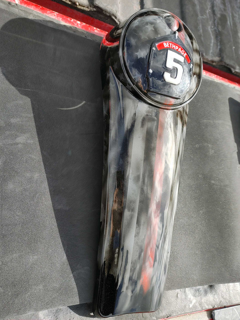 Harley firefighter themes American flag console – Brock Black Customs