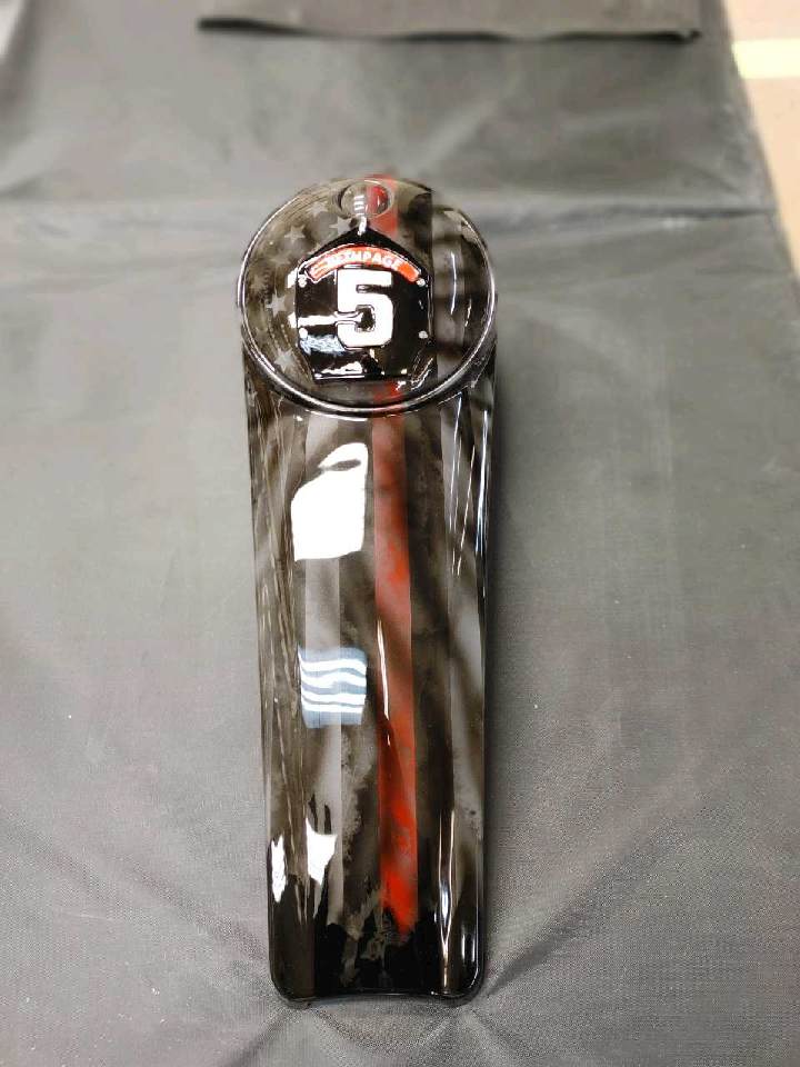 Harley firefighter themes American flag console – Brock Black Customs