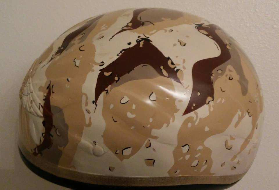 Harley Helmet Navy Wingman and HM2 Logo on Desert Camo – Brock Black ...