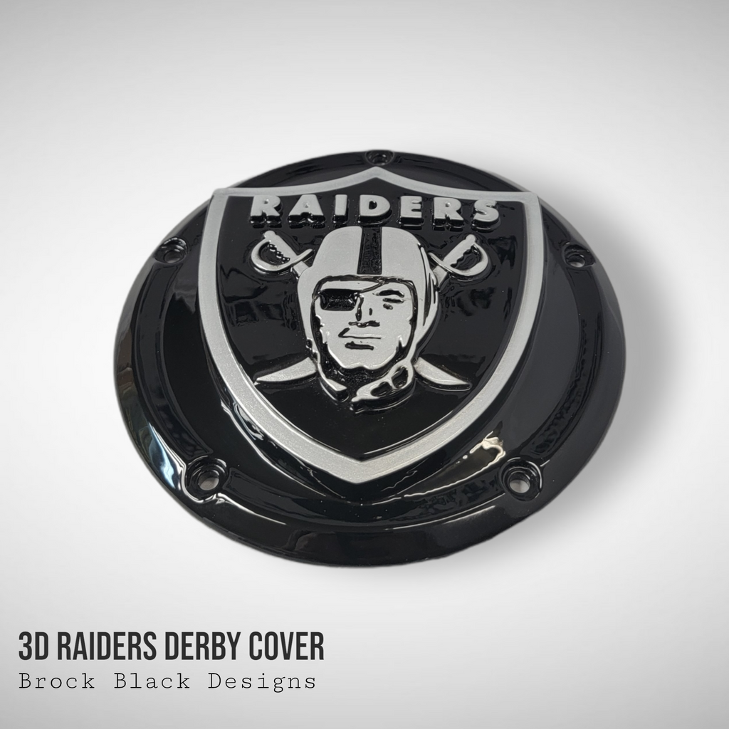 Harley Davidson Derby Cover Raiders theme – Brock Black Customs