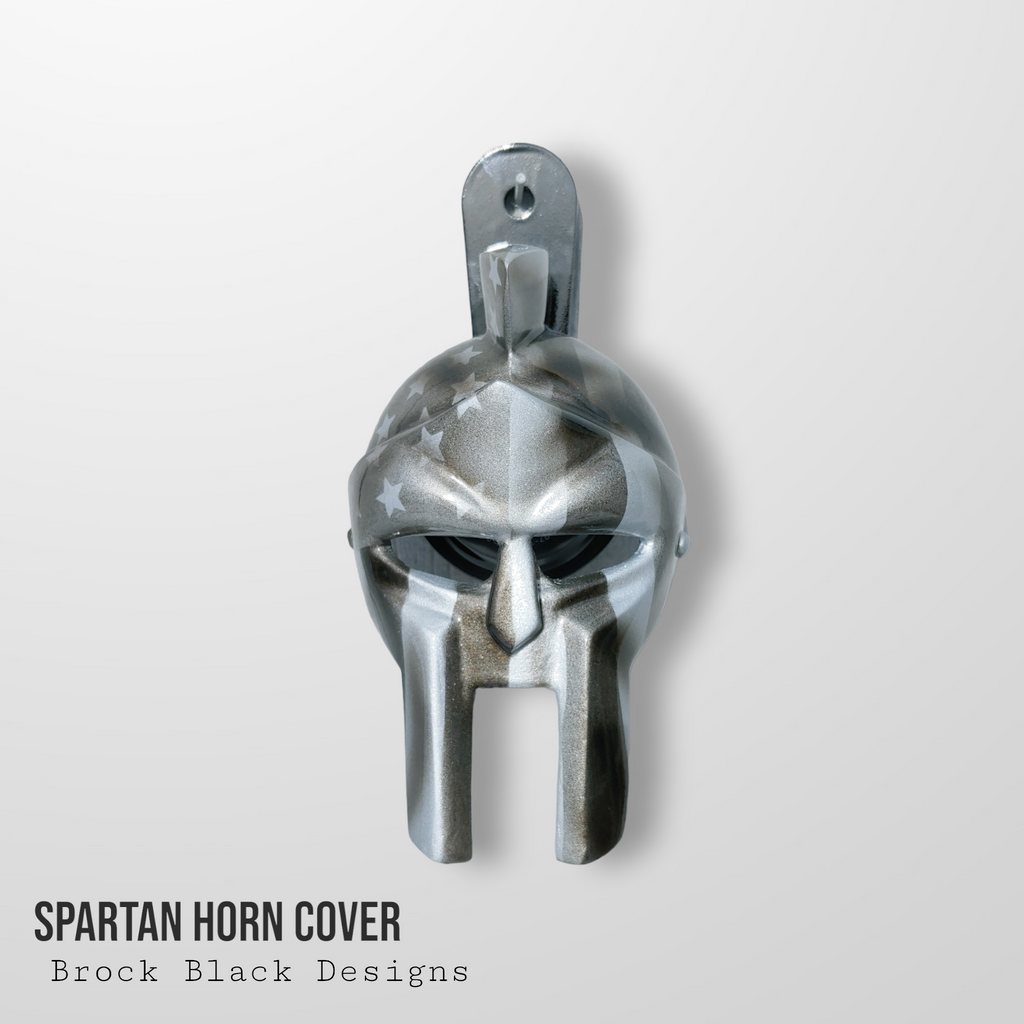 3d Spartan Horn Cover with flag – Brock Black Designs
