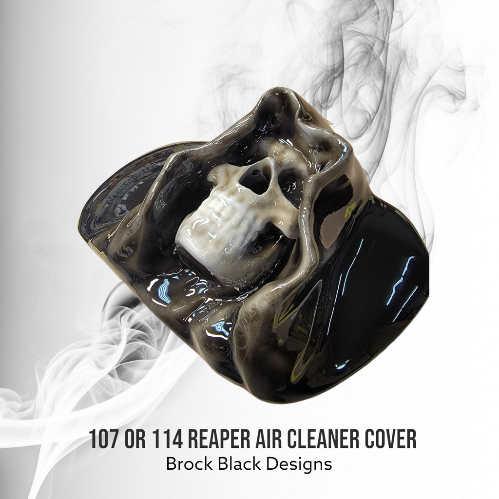 Grim reaper air cleaner cover – Brock Black Customs