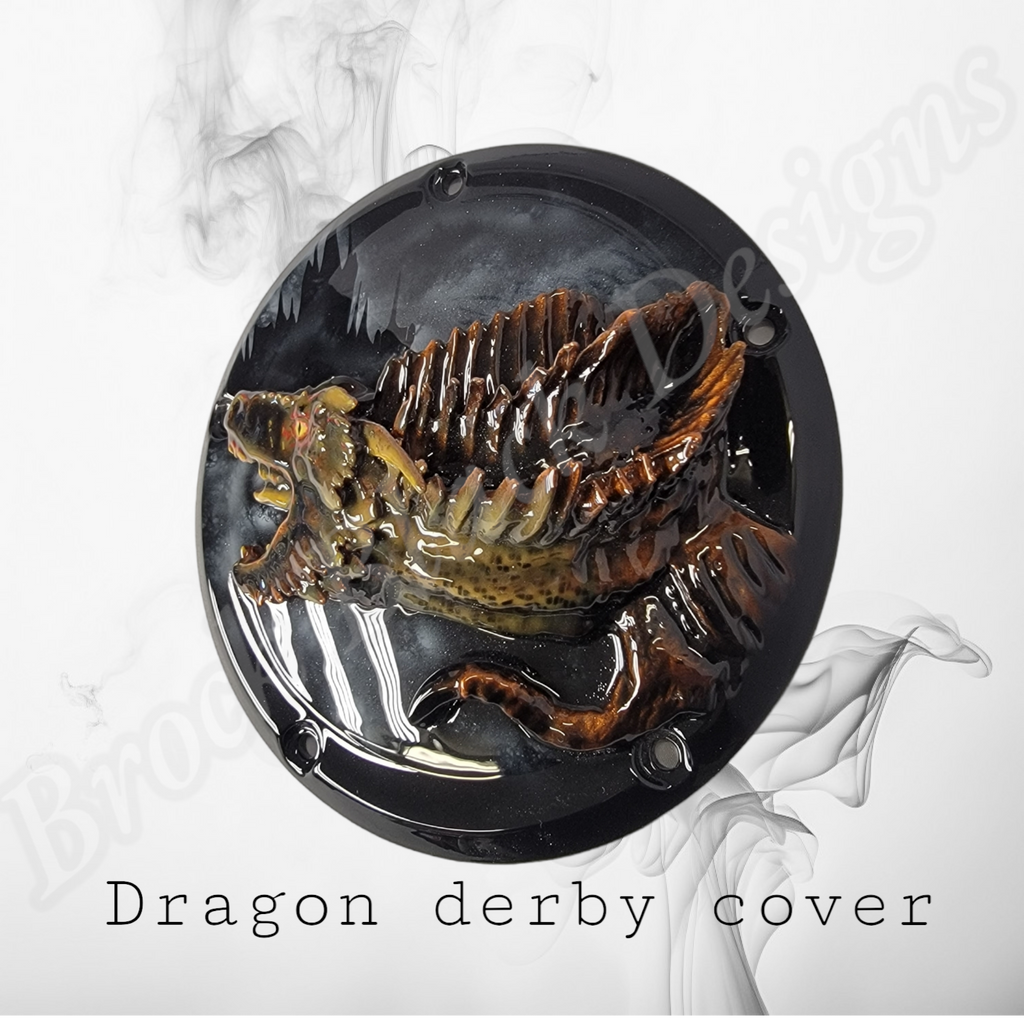 Dragon themed derby cover – Brock Black Customs