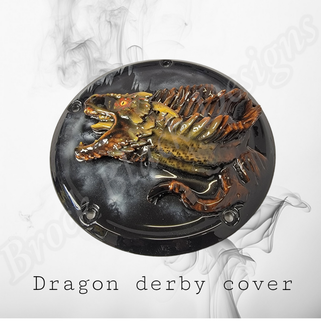 Dragon themed derby cover – Brock Black Customs